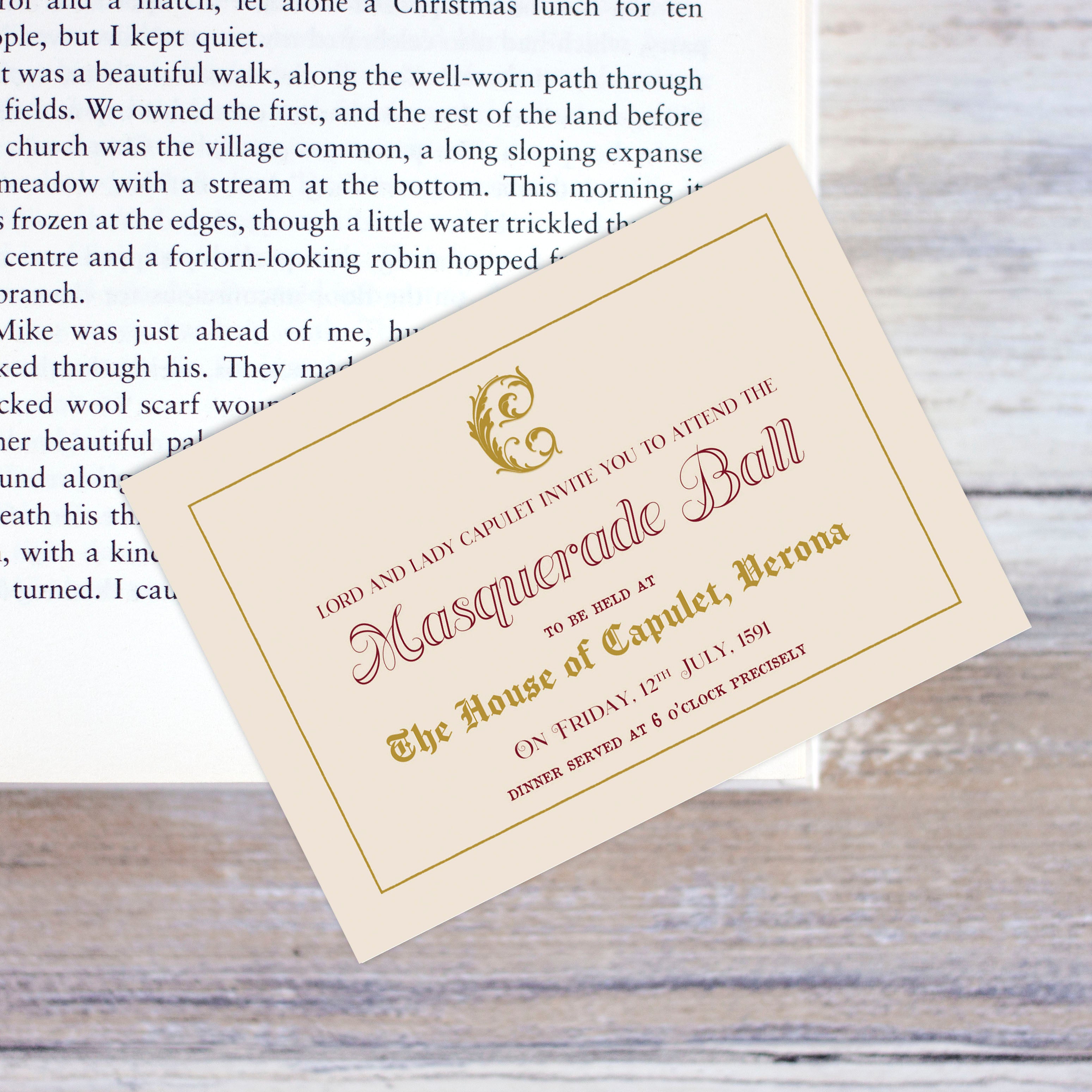 Capulet S Party Invitation Formats ROMEO AND JULIET Script | PDF