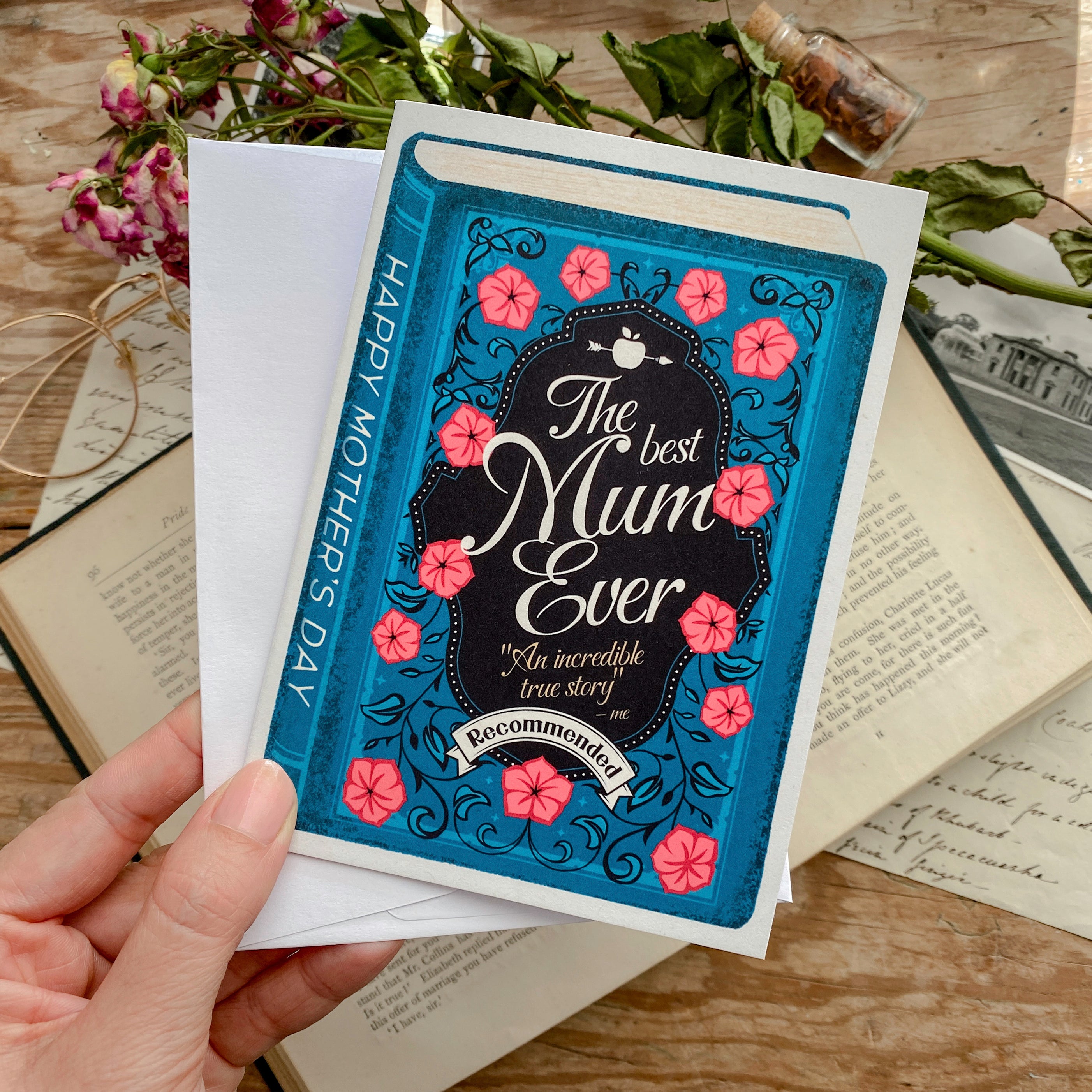 Book Greeting Card "Best Mum Ever" Mother's Day Card – Literary Craft ...