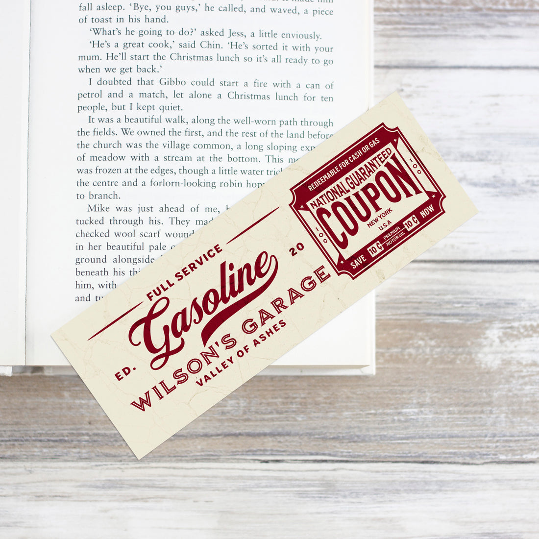 The Great Gatsby Wilson's Garage Bookmark – Literary Craft Parlour