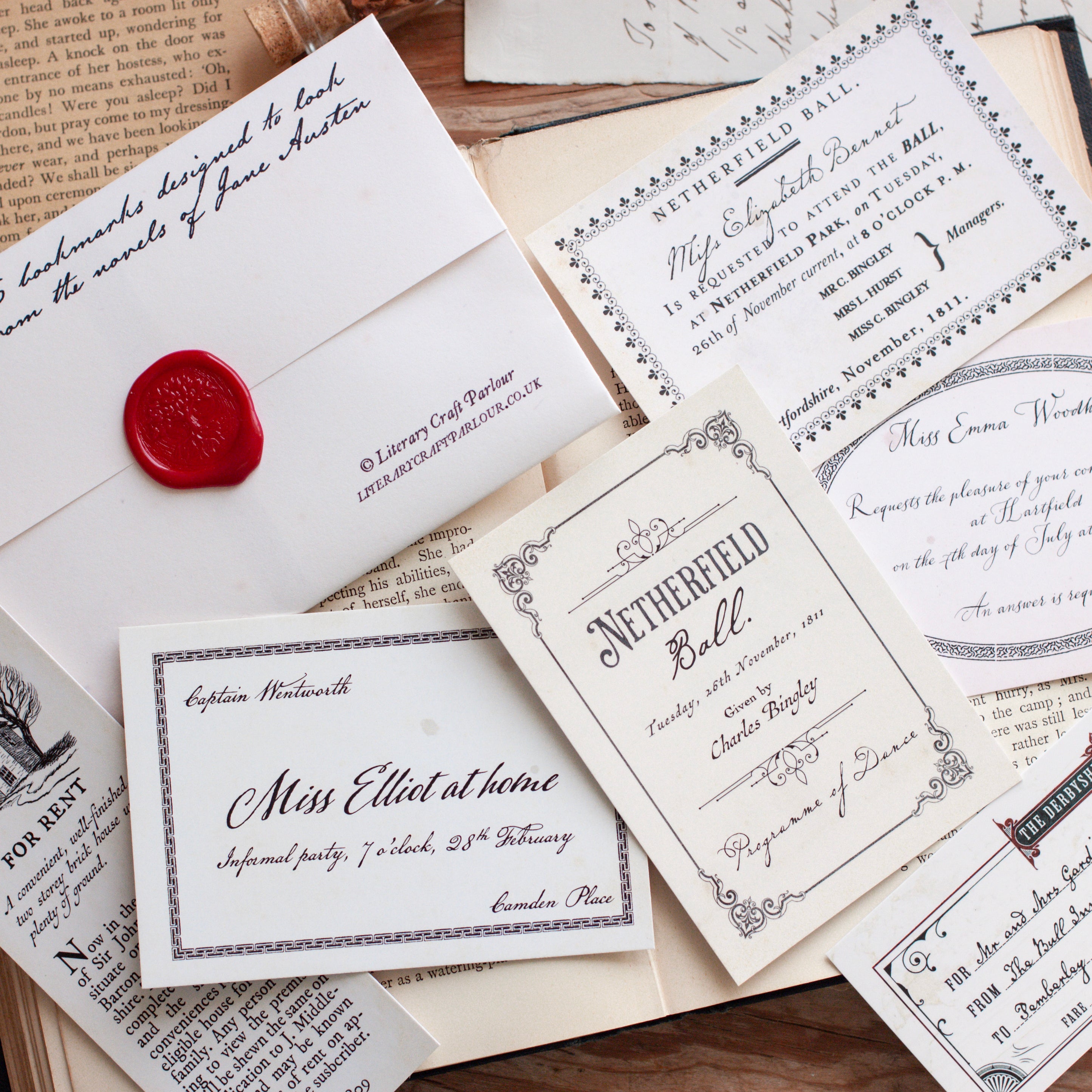 Jane Austen Bookmark Gift Set Wrapped in a Regency Style Letter ...