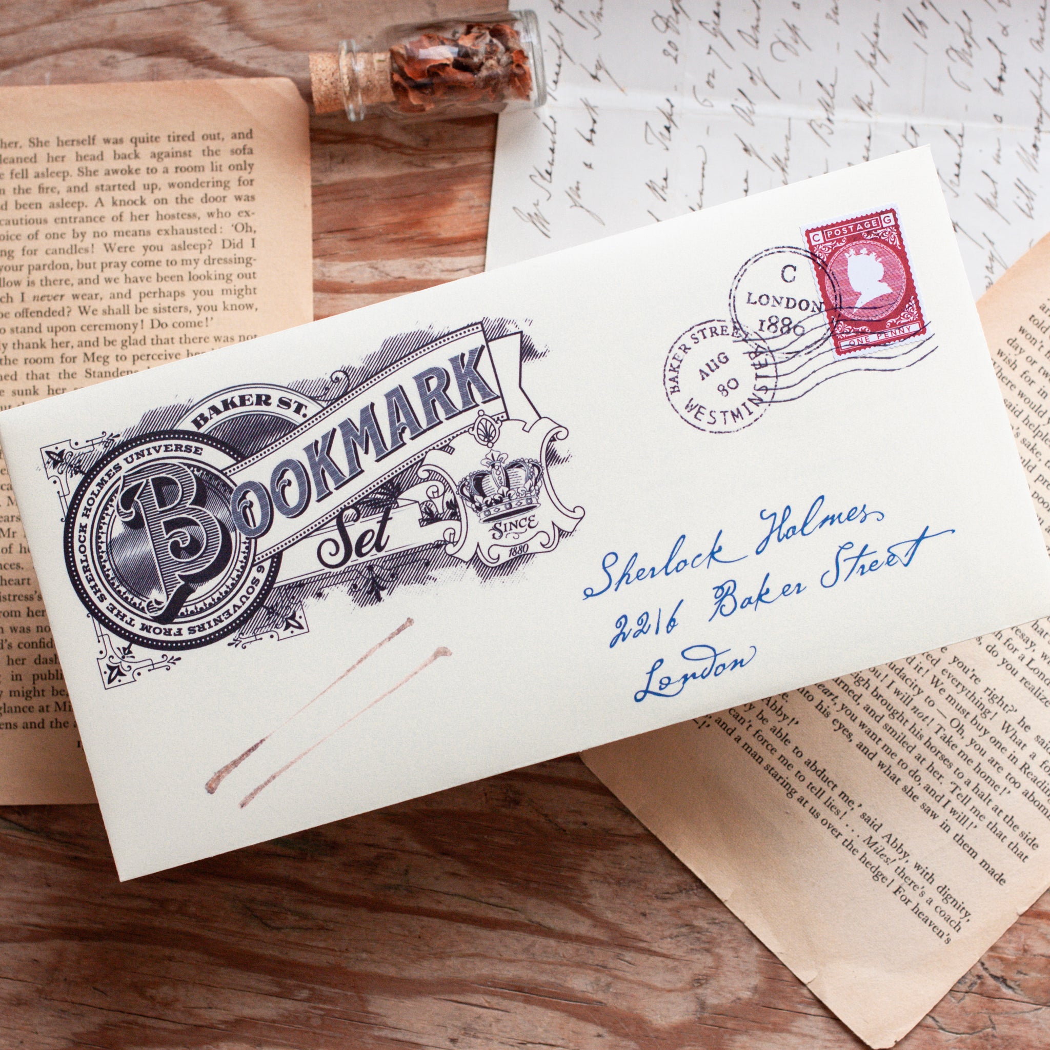 Sherlock Holmes Bookmark Gift Set Packaged in a Victorian Style Letter ...