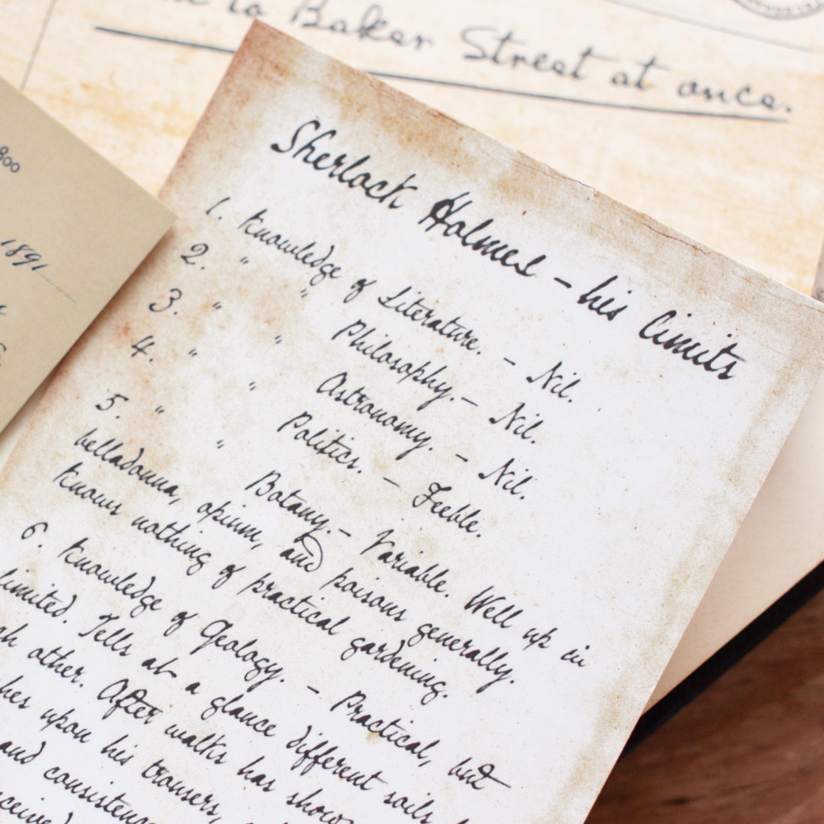 Sherlock Holmes Bookmark Gift Set Packaged in a Victorian Style Letter ...