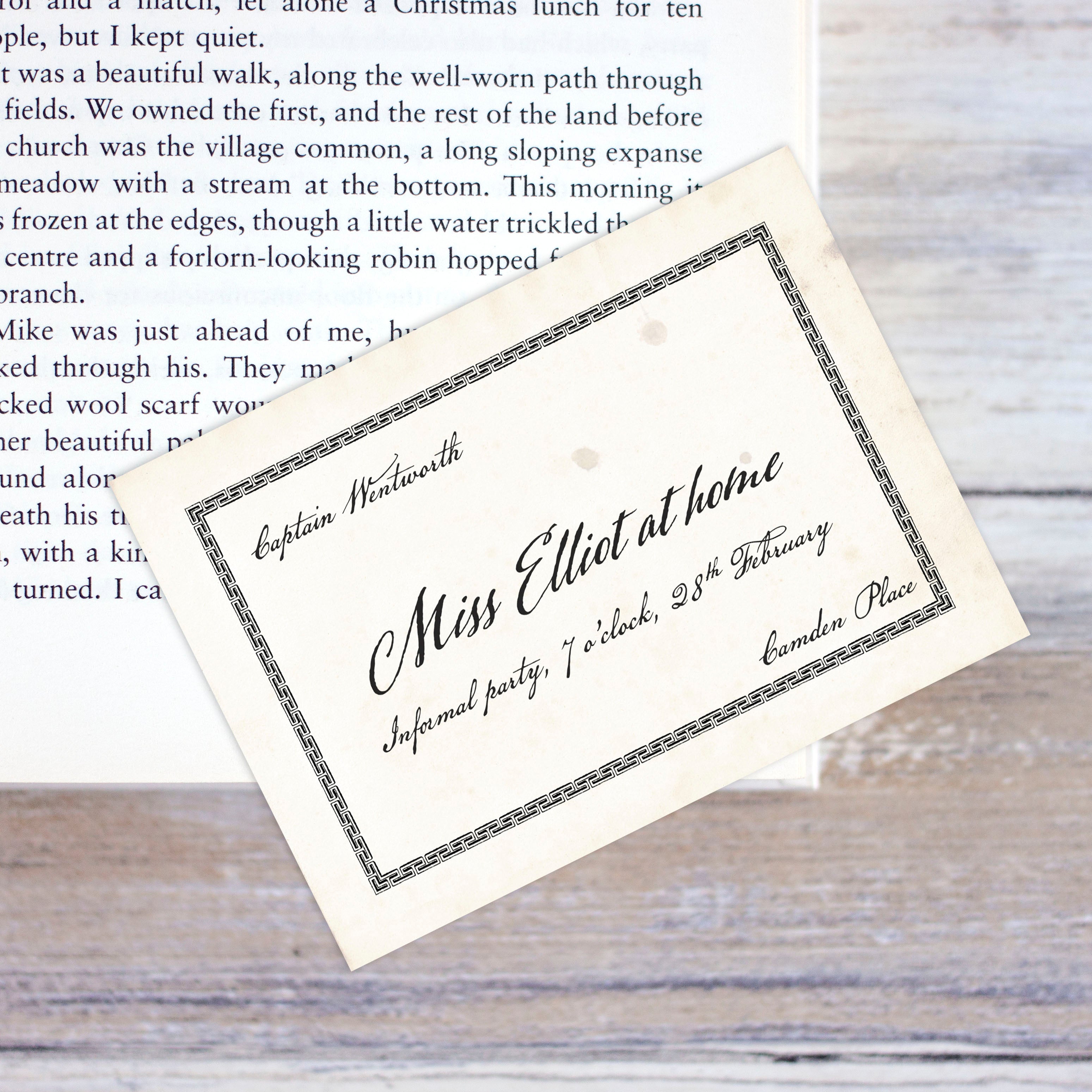 Persuasion Bookmark Anne Elliot Invitation – Literary Craft Parlour