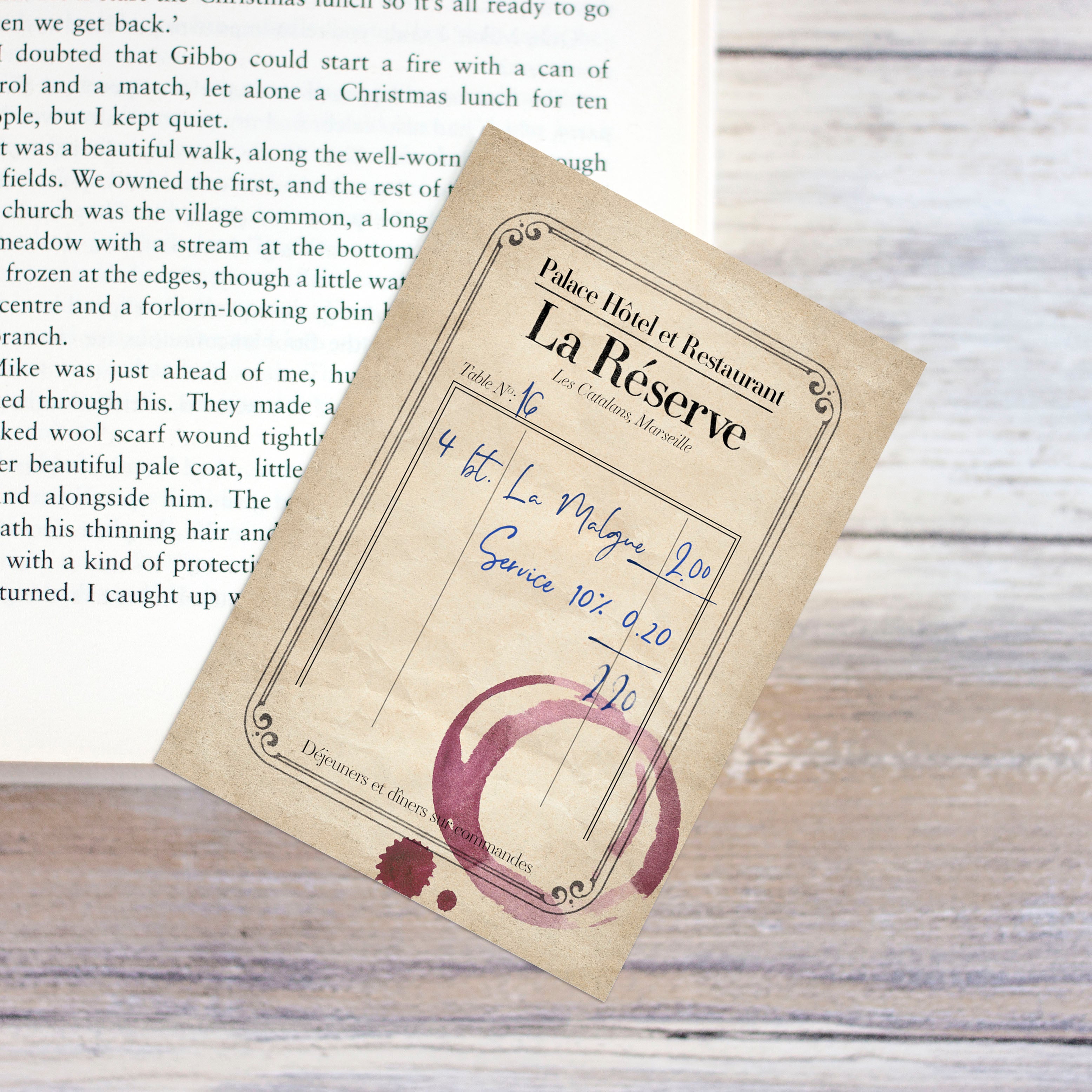 Count of Monte Cristo Bookmark La Reserve Receipt – Literary Craft Parlour