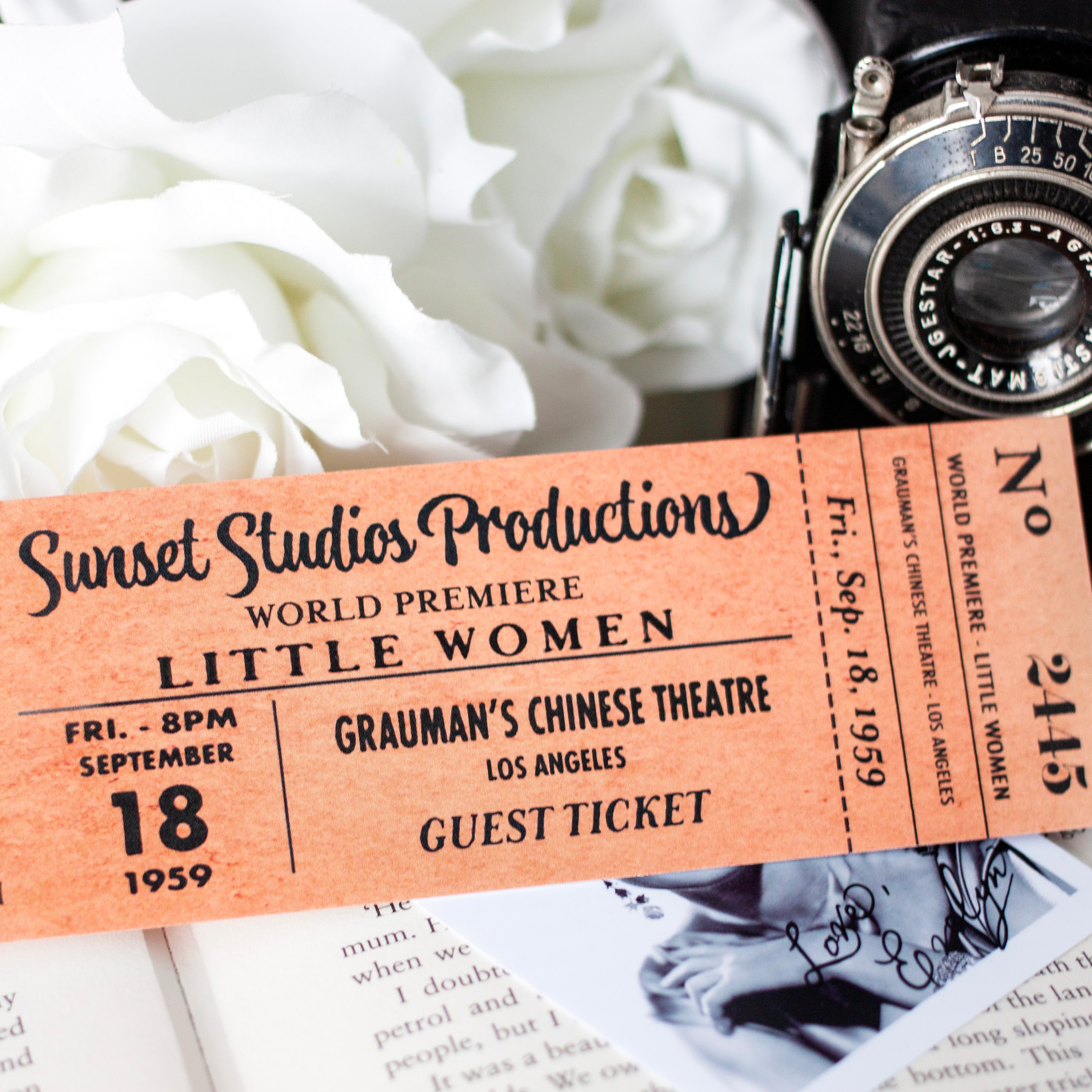 Old Hollywood Movie Ticket Bookmark – Literary Craft Parlour