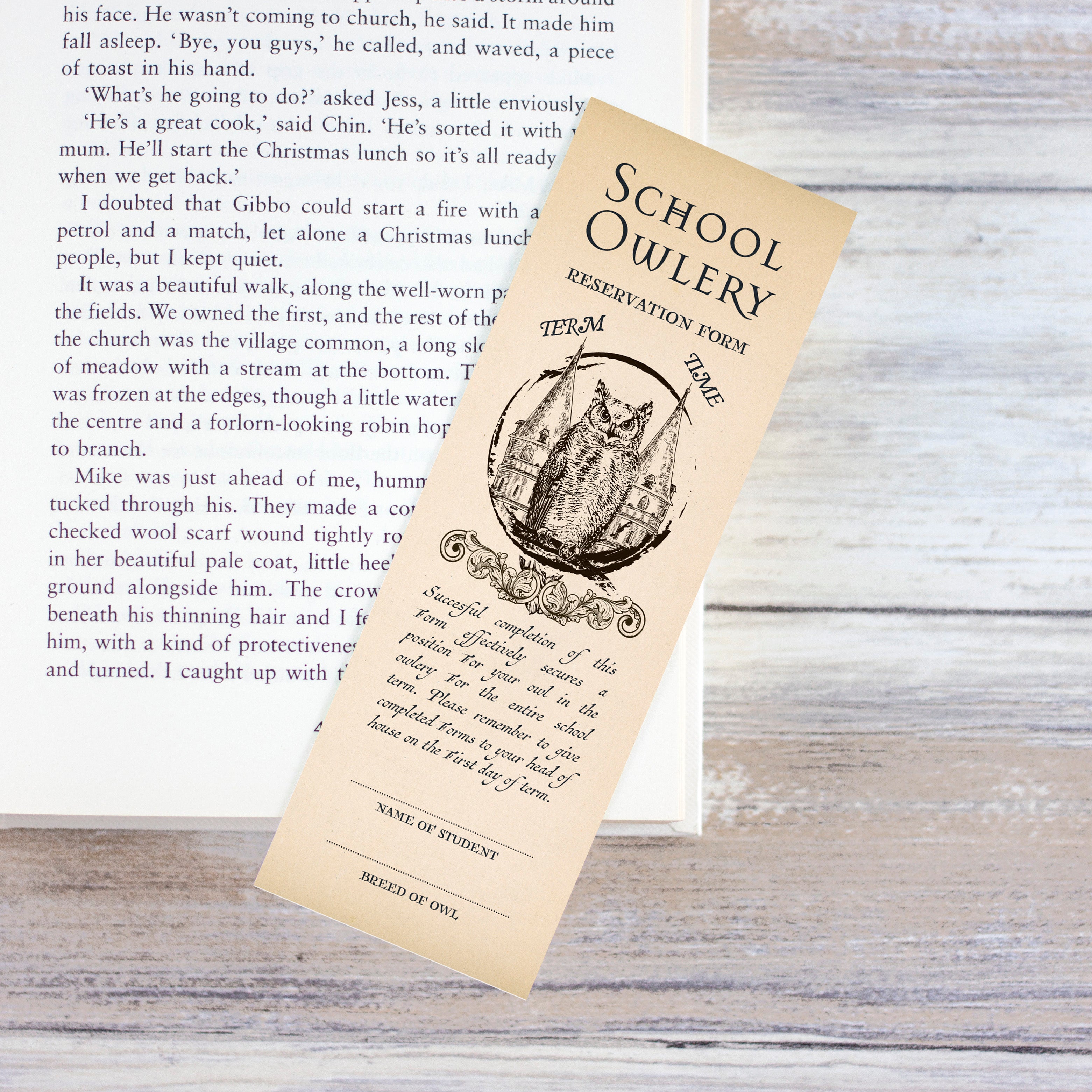 Wizard Bookmark School Owlery – Literary Craft Parlour