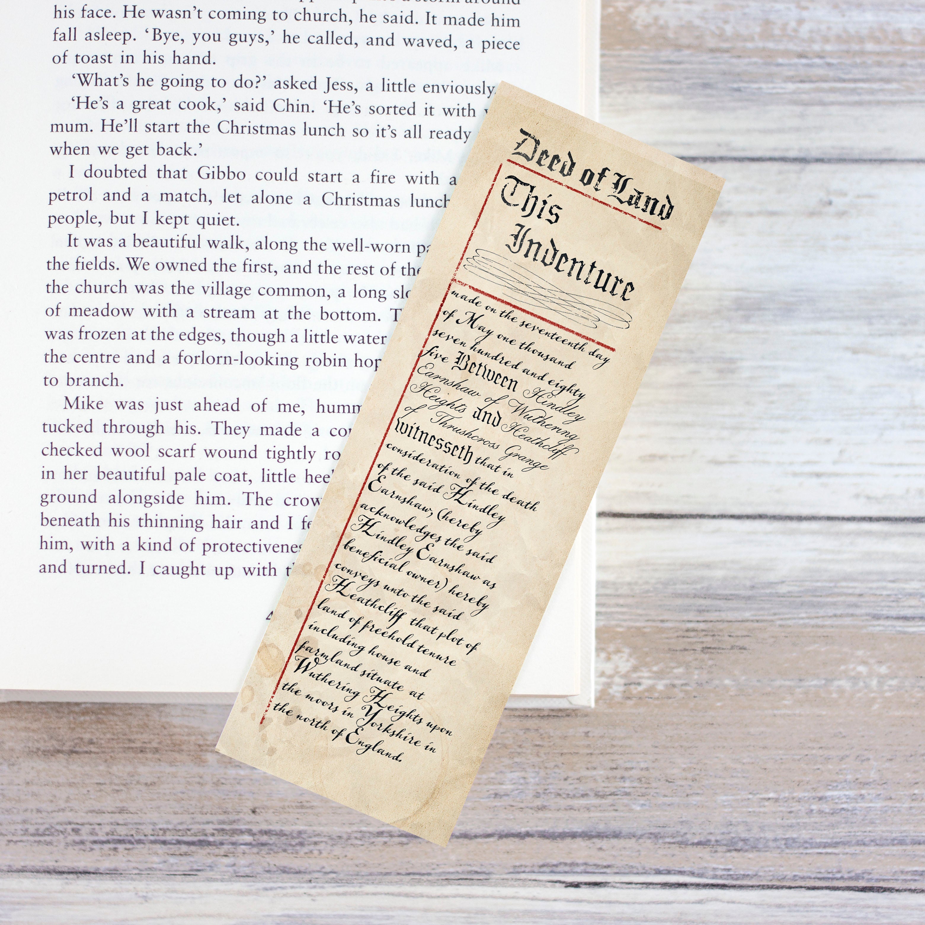 Wuthering Heights Bookmark Deed of Land – Literary Craft Parlour